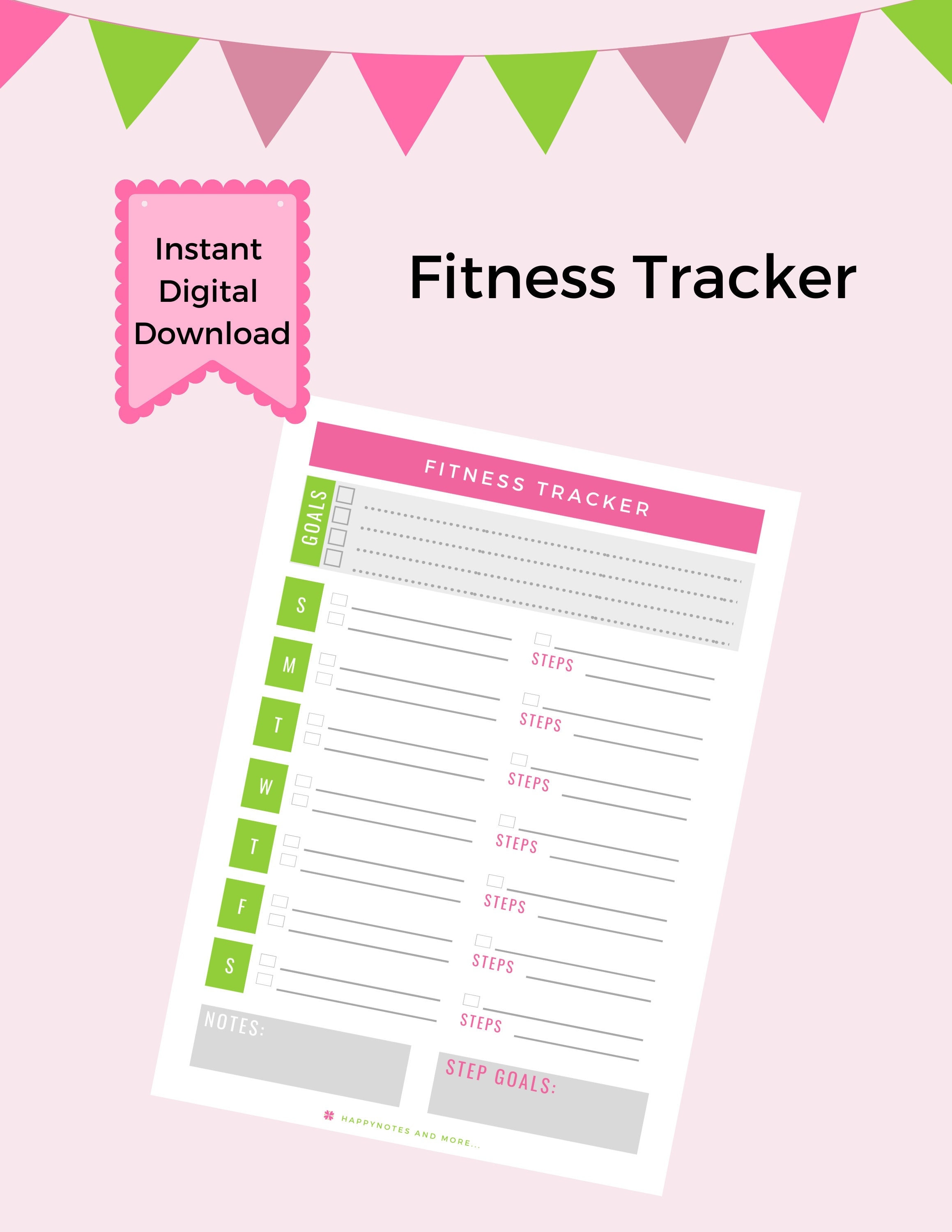 Fitness Tracker Printable Keep Track of Your Steps and - Etsy