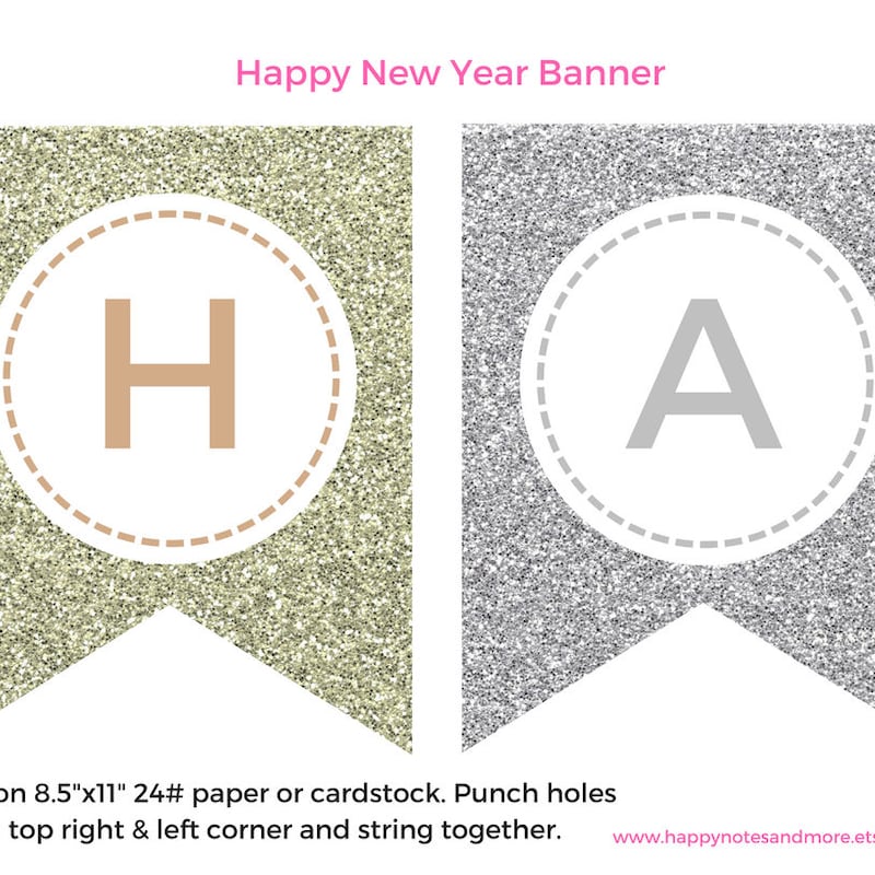 Happy New Year Banner - Etsy