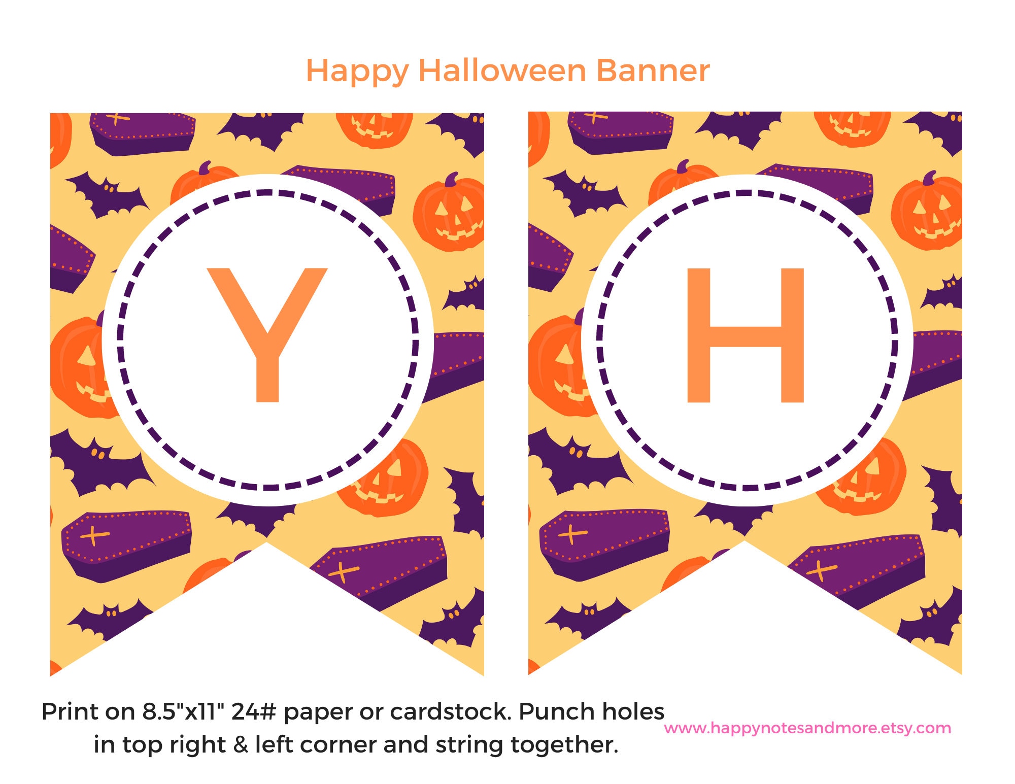 Printable Happy Halloween Banner INSTANT DOWNLOAD | Etsy