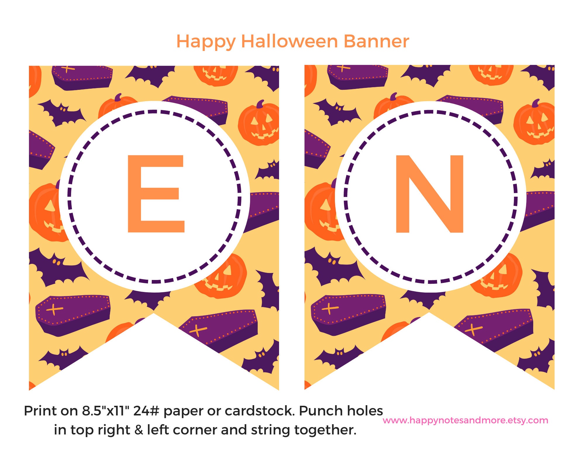 Printable Happy Halloween Banner - INSTANT DOWNLOAD! - Etsy