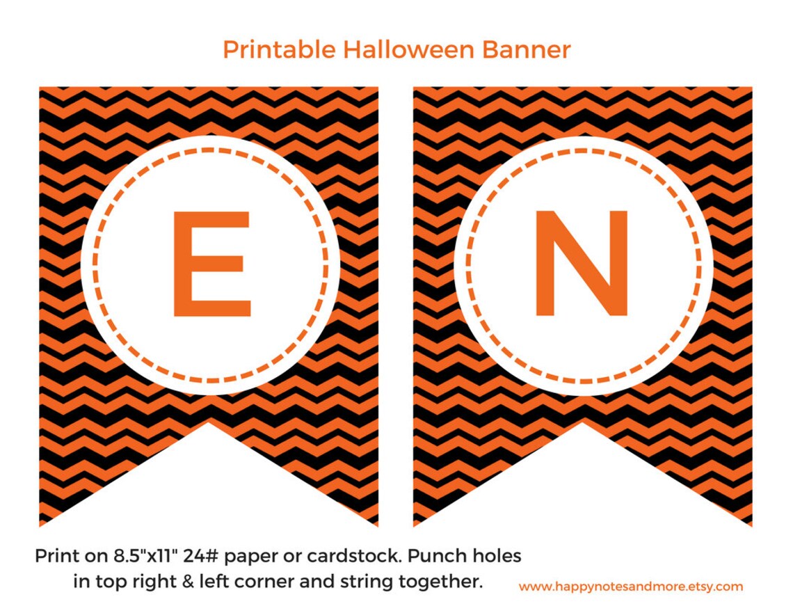 Printable Halloween Banner: Happy Halloween Pennant Flags (digital ...