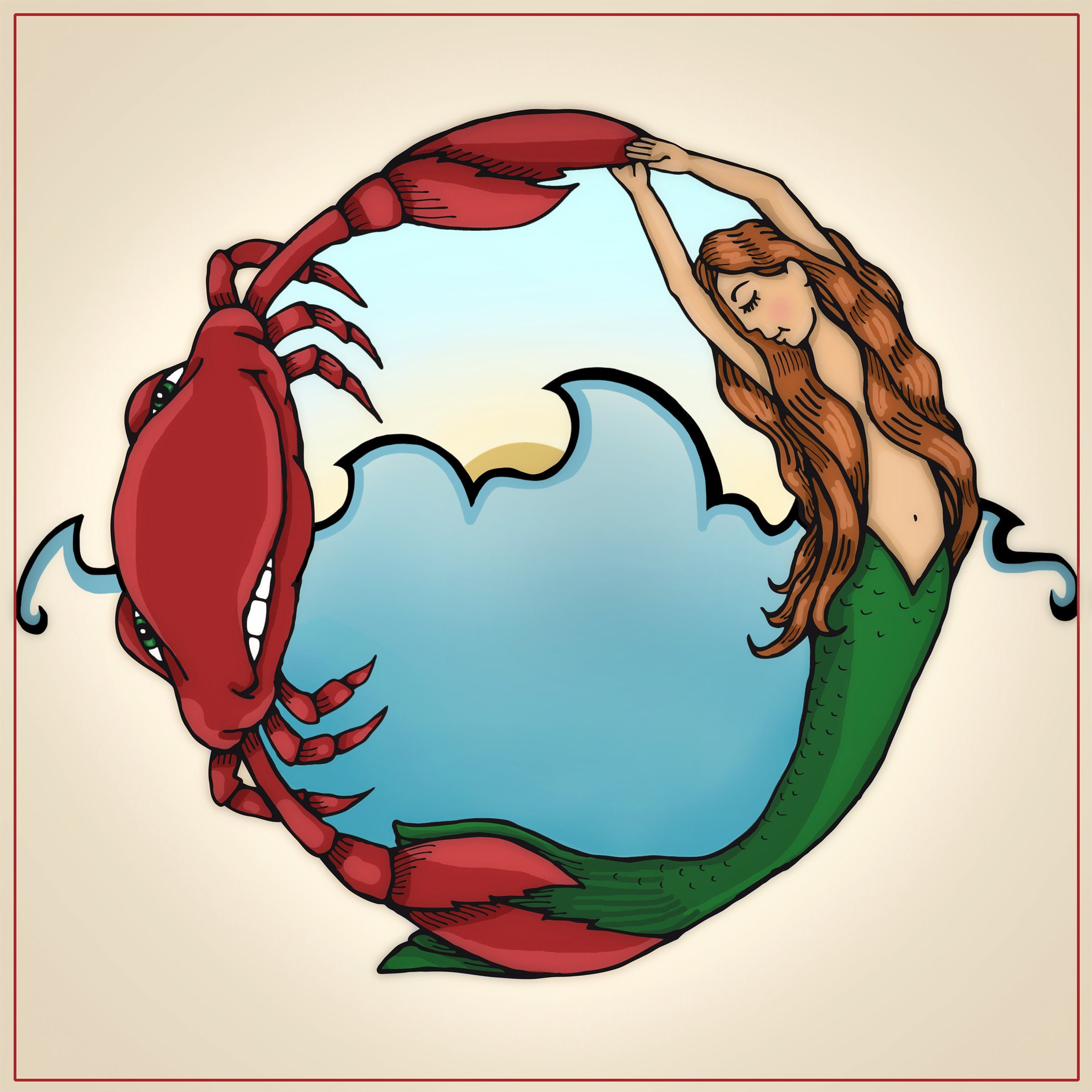 Crab & Mermaid - Etsy