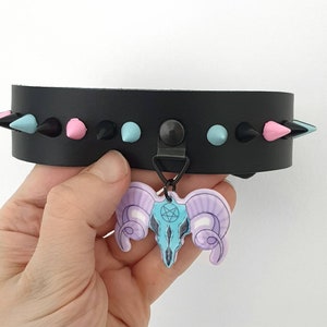 Creepy Cute Baphomet Spiked Choker Pastel Goth Goat Head Choker - Etsy