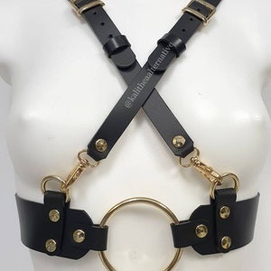 Grunge Goth Statement Harness, Gold Hardware Harness - Etsy