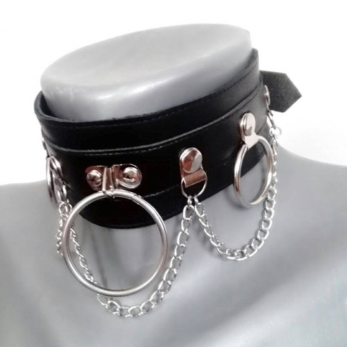 Gothic Punk Rock Choker With Rings - Etsy