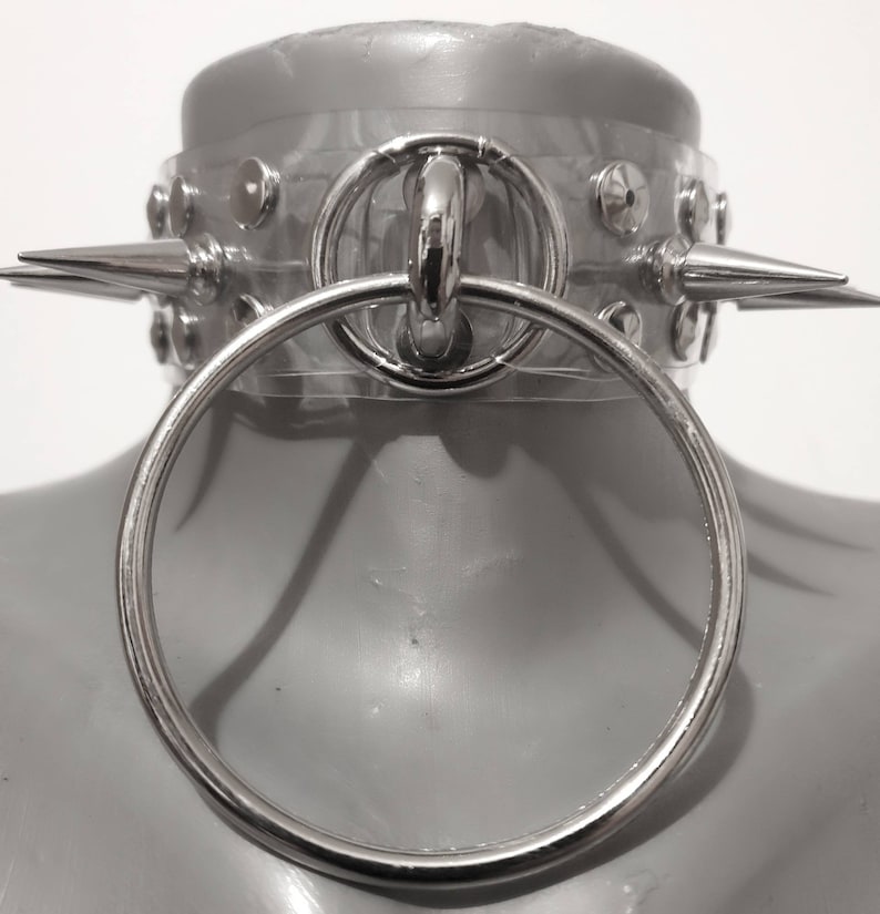 Transparent Vinyl Choker With Spikes and Rings - Etsy