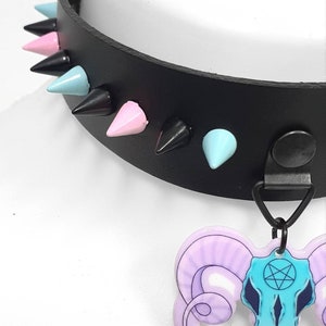 Creepy Cute Baphomet Spiked Choker Pastel Goth Goat Head Choker - Etsy