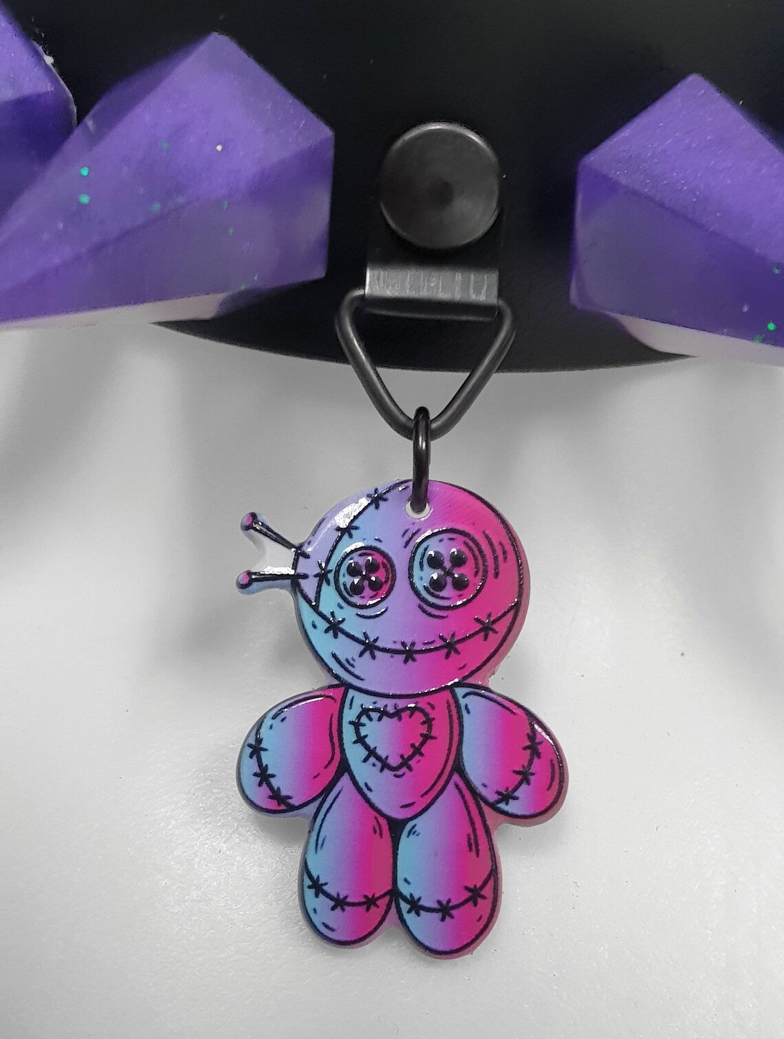 Voodoo Doll Gothic Choker - Large Purple Spikes Collar - Etsy