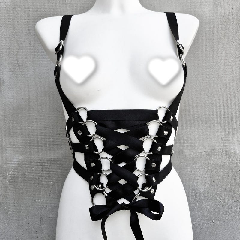 Goth Elastic Corset - Etsy