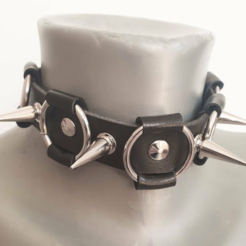 Gothic Punk Rock Choker With Rings | Etsy