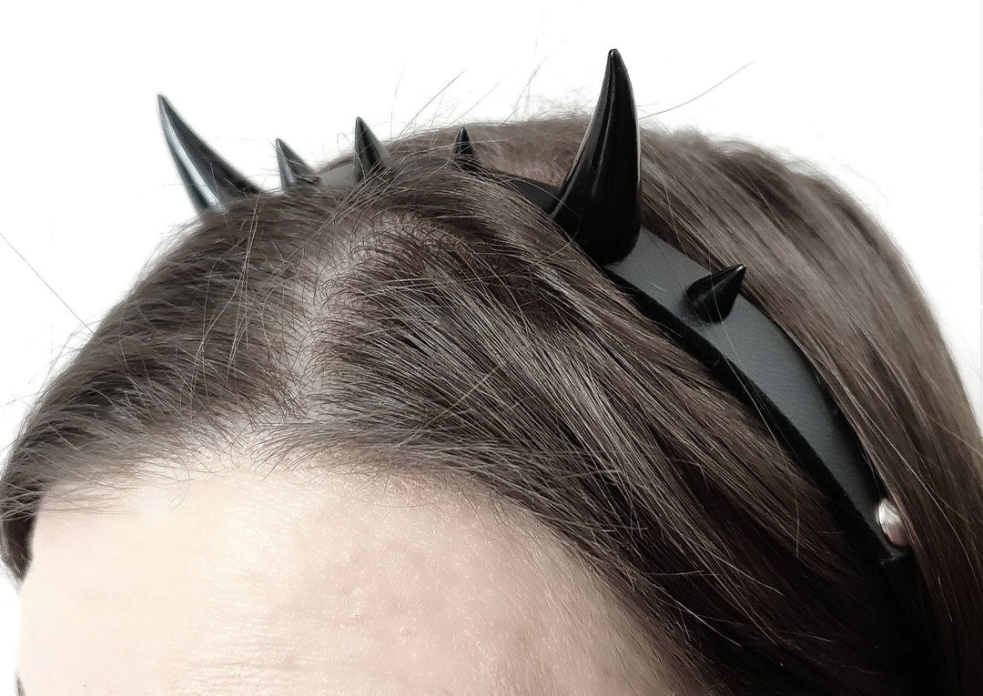 Devil Horns Black Metal Headband - Gothic Spiked Headpiece - Etsy