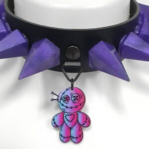 Voodoo Doll Gothic Choker - Large Purple Spikes Collar - Etsy