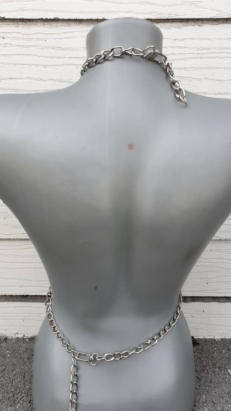 Chunky Chain Bra Harness: Gothic Leather & Spike Body Jewelry - Etsy