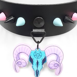 Creepy Cute Baphomet Spiked Choker Pastel Goth Goat Head Choker - Etsy