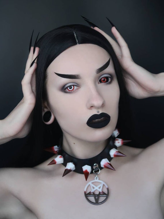 Big Spiked Gothic Choker - Etsy