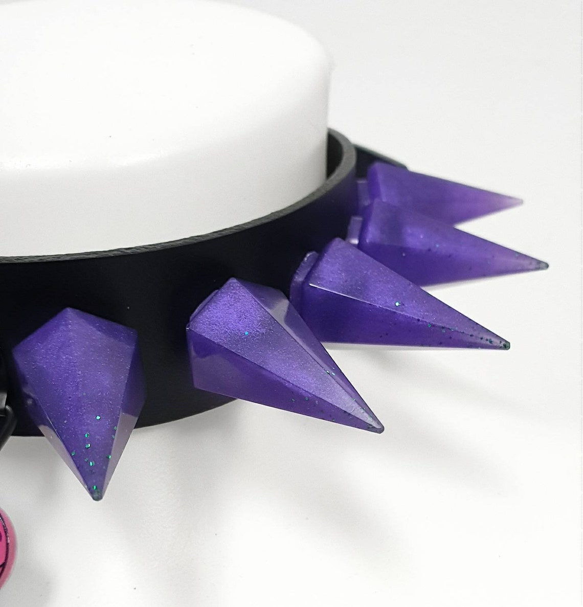 Voodoo Doll Gothic Choker - Large Purple Spikes Collar - Etsy