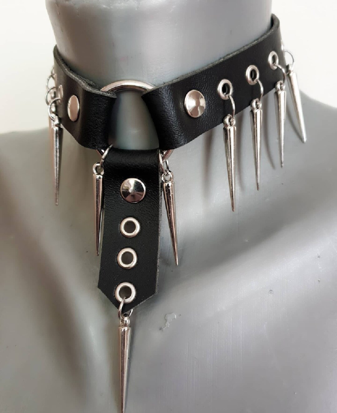 Gothic rough Punk Rock Women Leather Choker - Etsy