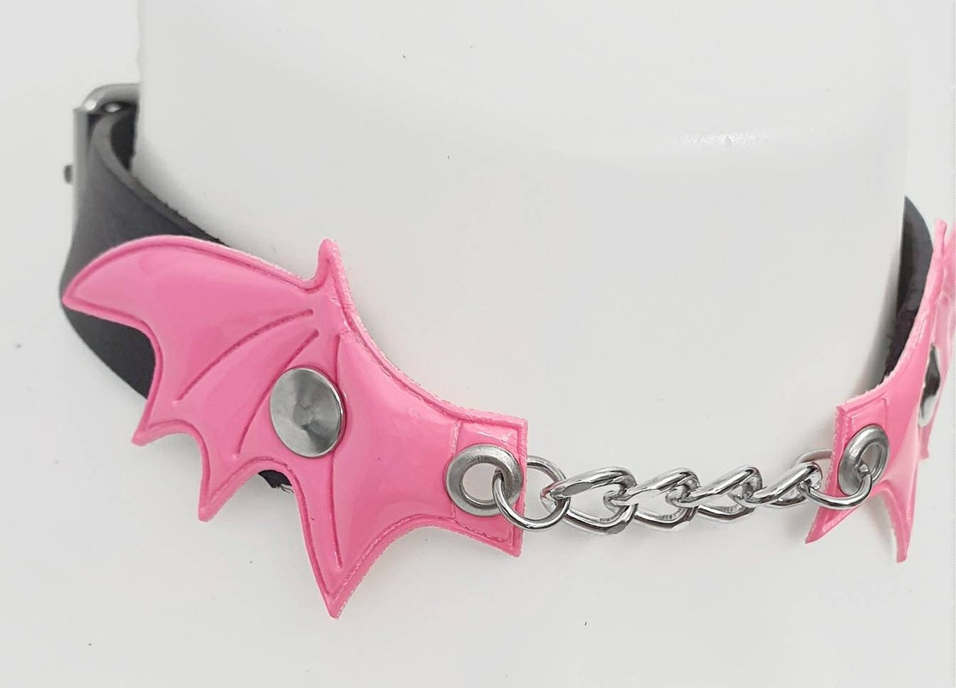 Pink Puffy PVC Bat Wings Choker - Kawaii Pastel Goth Collar - Etsy