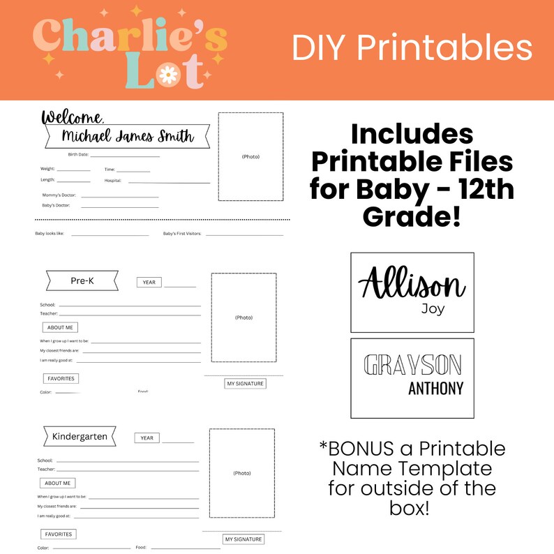 DIY Printable Memory Box Printable Memory Box Folder Cover Template ...