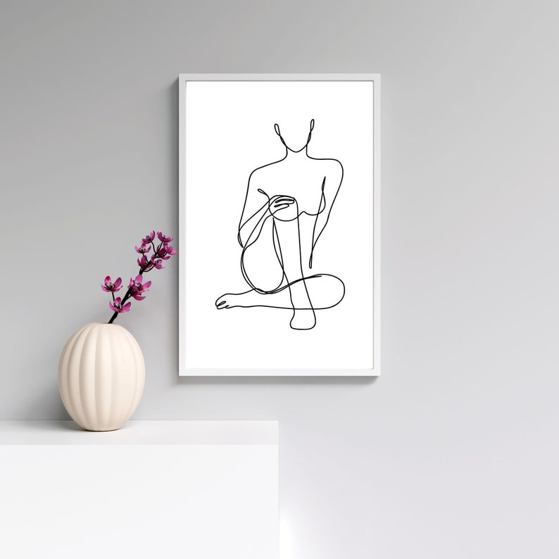 Feminine Wall Art Body Positive | One Line Drawing Spa Decor Signs ...