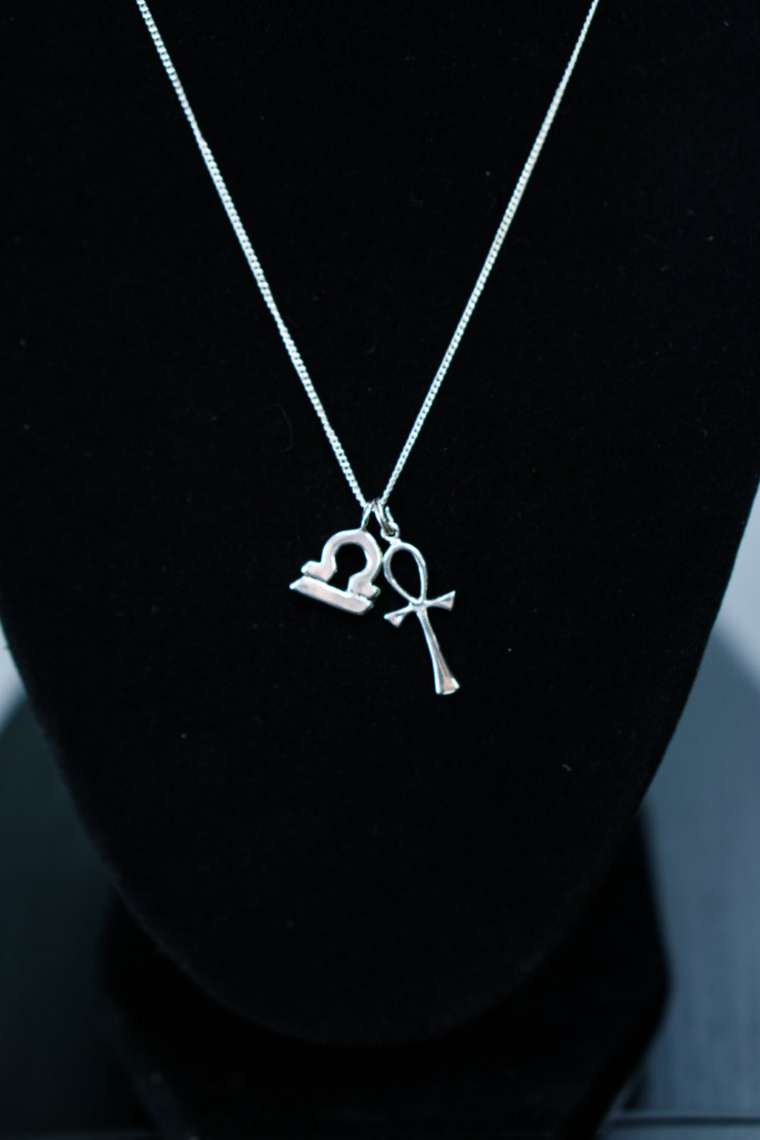 LIBRA Zodiac Birth Symbol & ANKH Life Sterling - Etsy