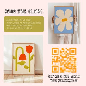 Retro Flower Poster, Digital Download, Abstract Botanical Art Print ...