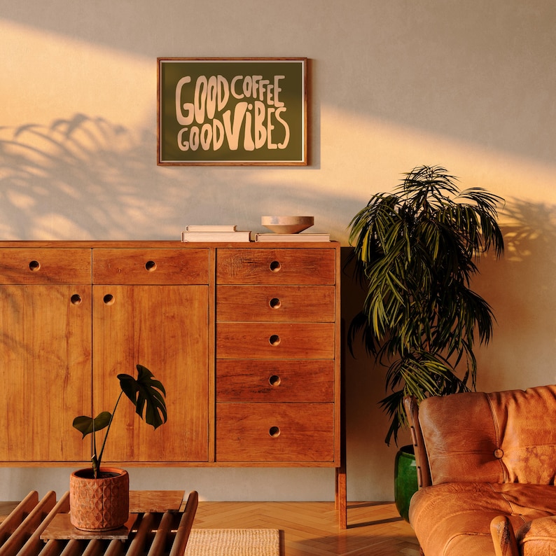 Good Coffee Good Vibes Poster, Digital Download, Coffee Lover Wall Art ...