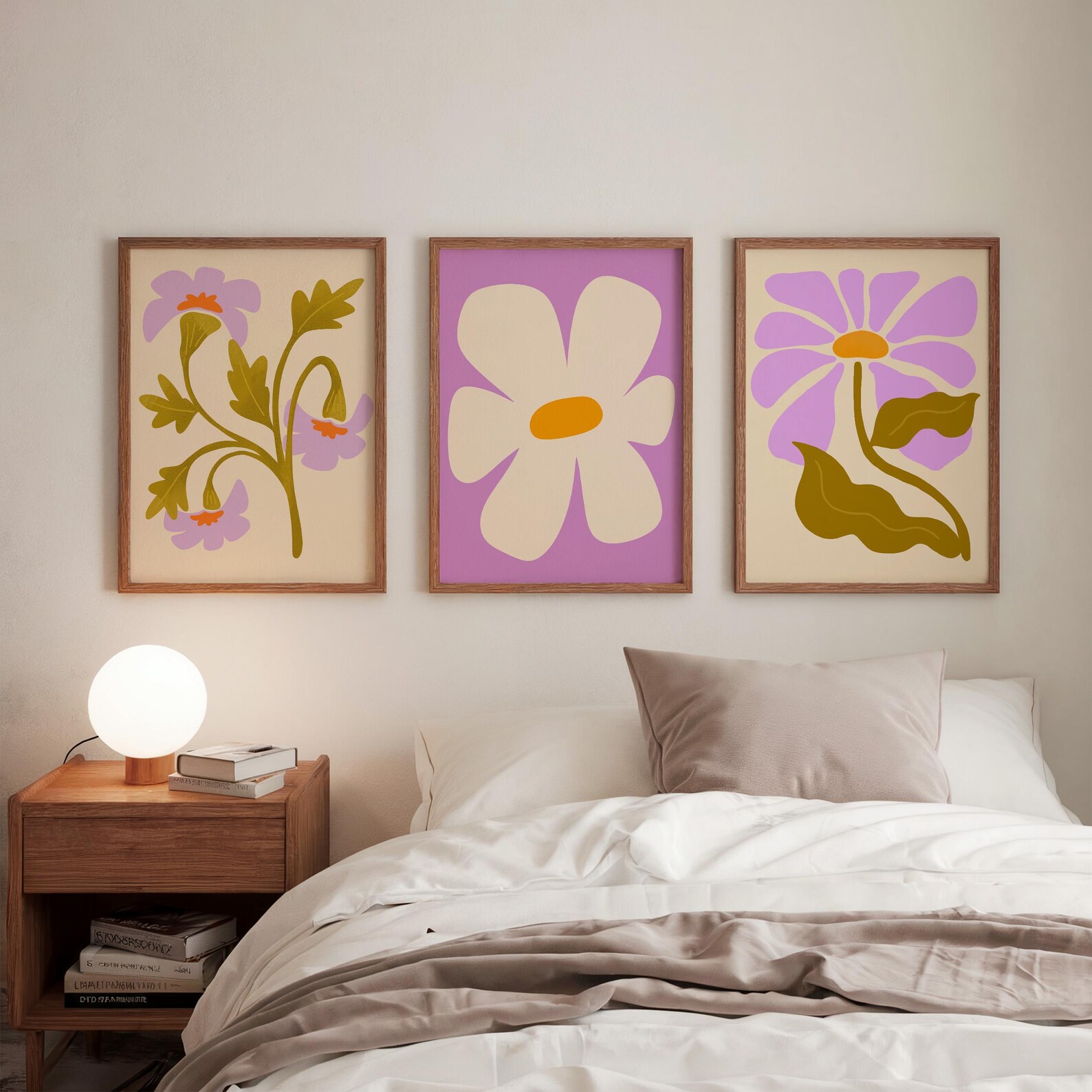 Retro Daisy Digital Download | Wavy Daisy Printable Poster, Abstract ...
