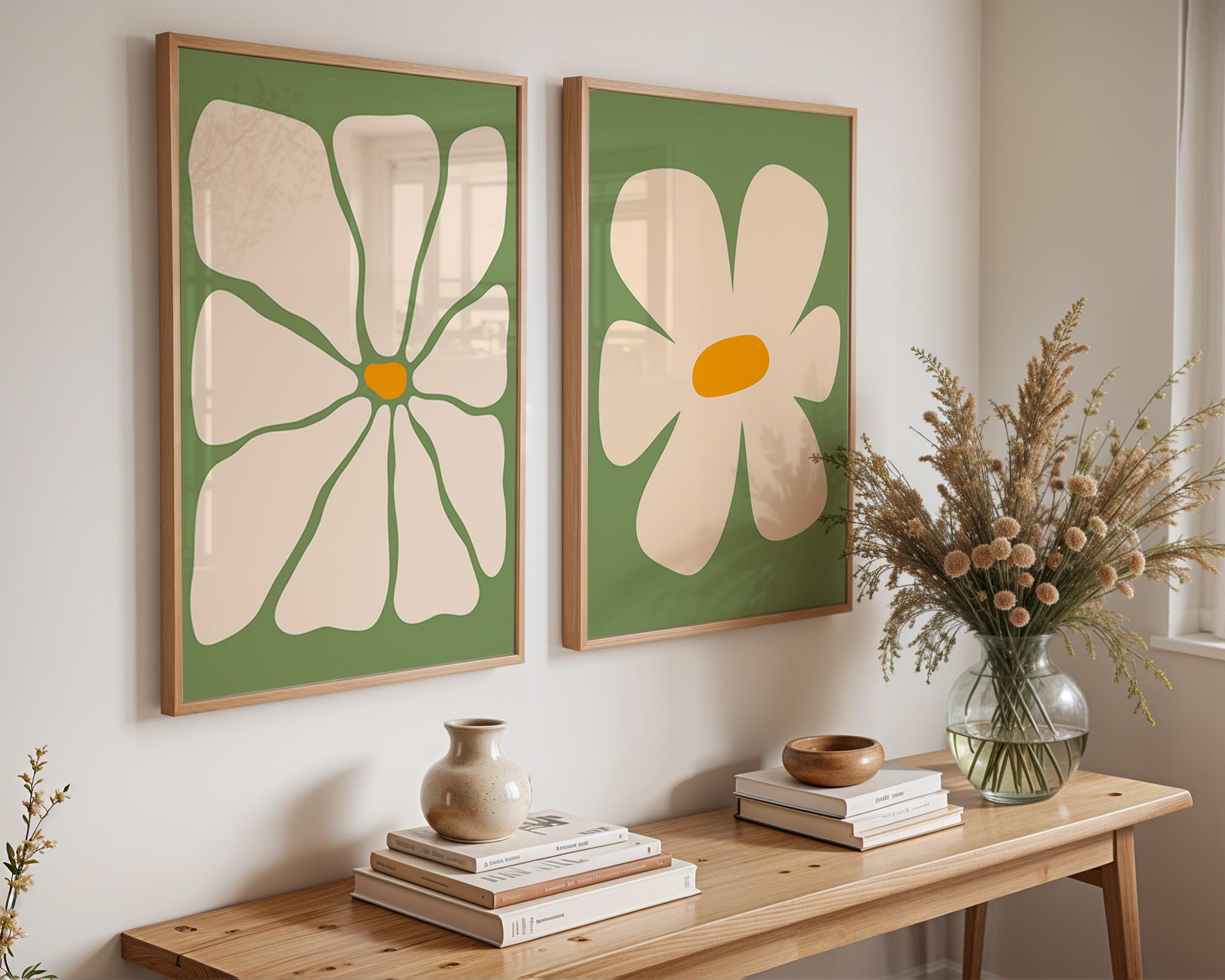 Soft Fall Aesthetic Poster Set, Digital Download Daisy Wall Art, Flower ...