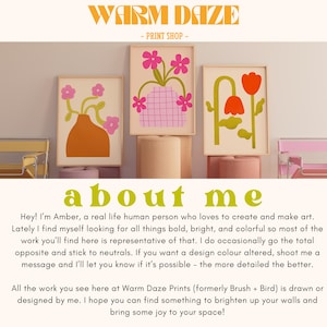 70s Retro Daisy Poster Set, Digital Download Summer Flower Print, Burnt ...