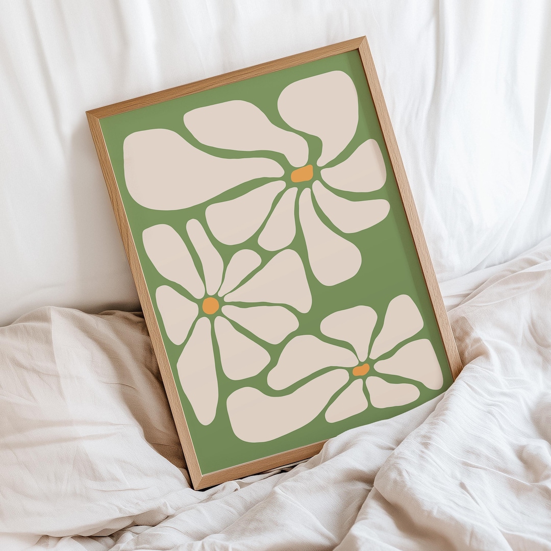 Soft Spring Aesthetic Poster, Digital Download Daisy Wall Art, Flower ...