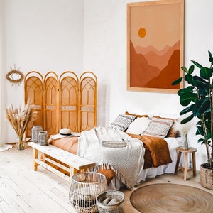 Boho Earth Tone Wall Art Print Minimalist Desert Sunset Print for ...