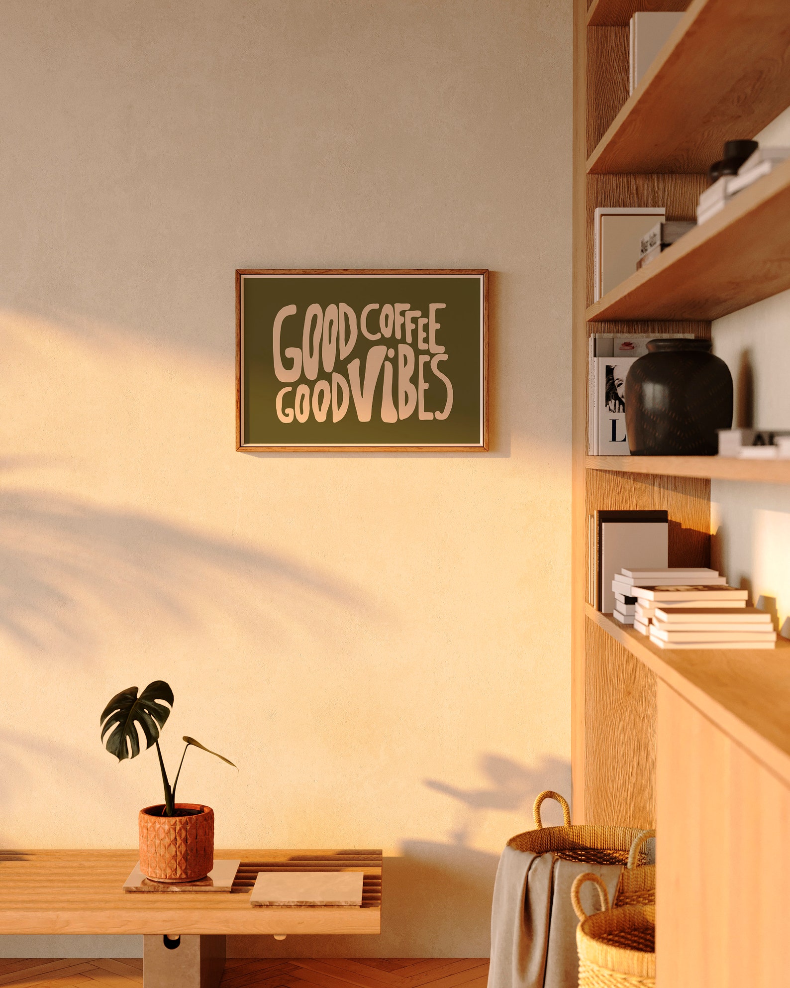 Coffee Poster, Good Coffee Good Vibes, Espresso Lover Wall Art, Retro ...