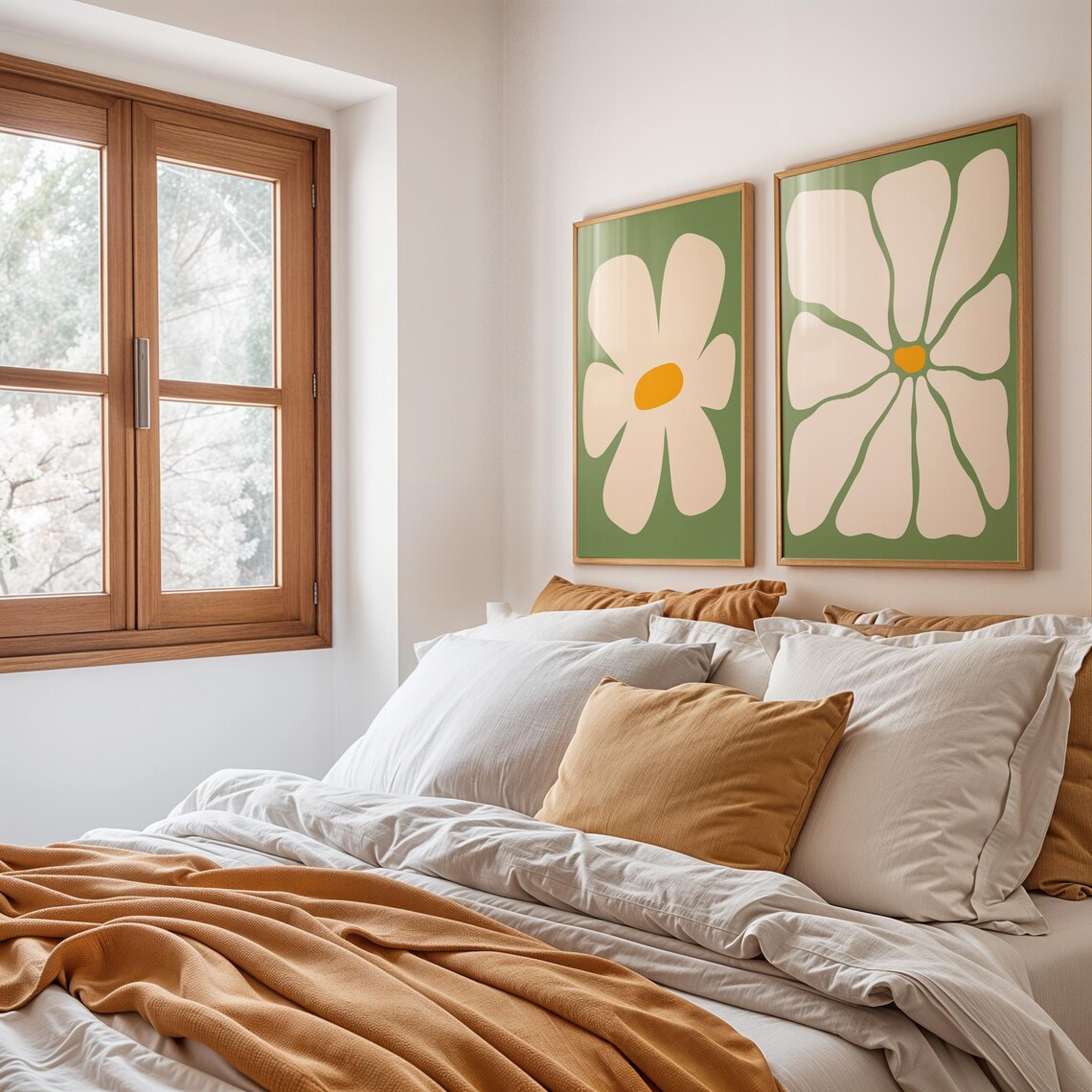 Soft Fall Aesthetic Poster Set, Digital Download Daisy Wall Art, Flower ...