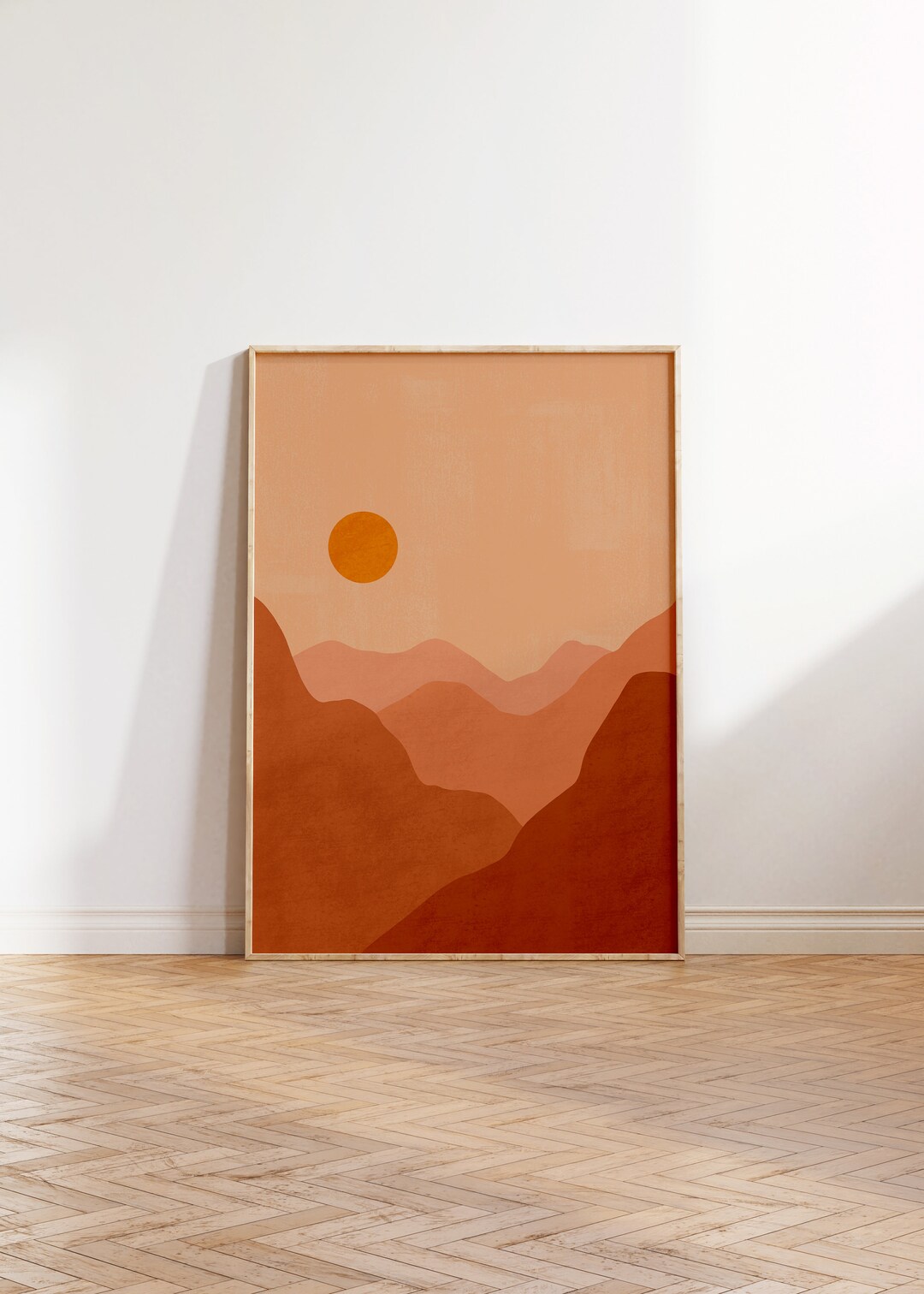 Boho Earth Tone Wall Art Print Minimalist Desert Sunset - Etsy
