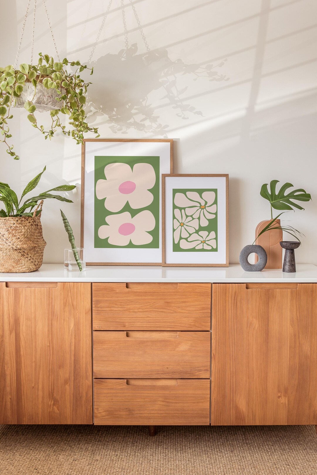 Soft Spring Aesthetic Poster Set, Digital Download Daisy Wall Art ...