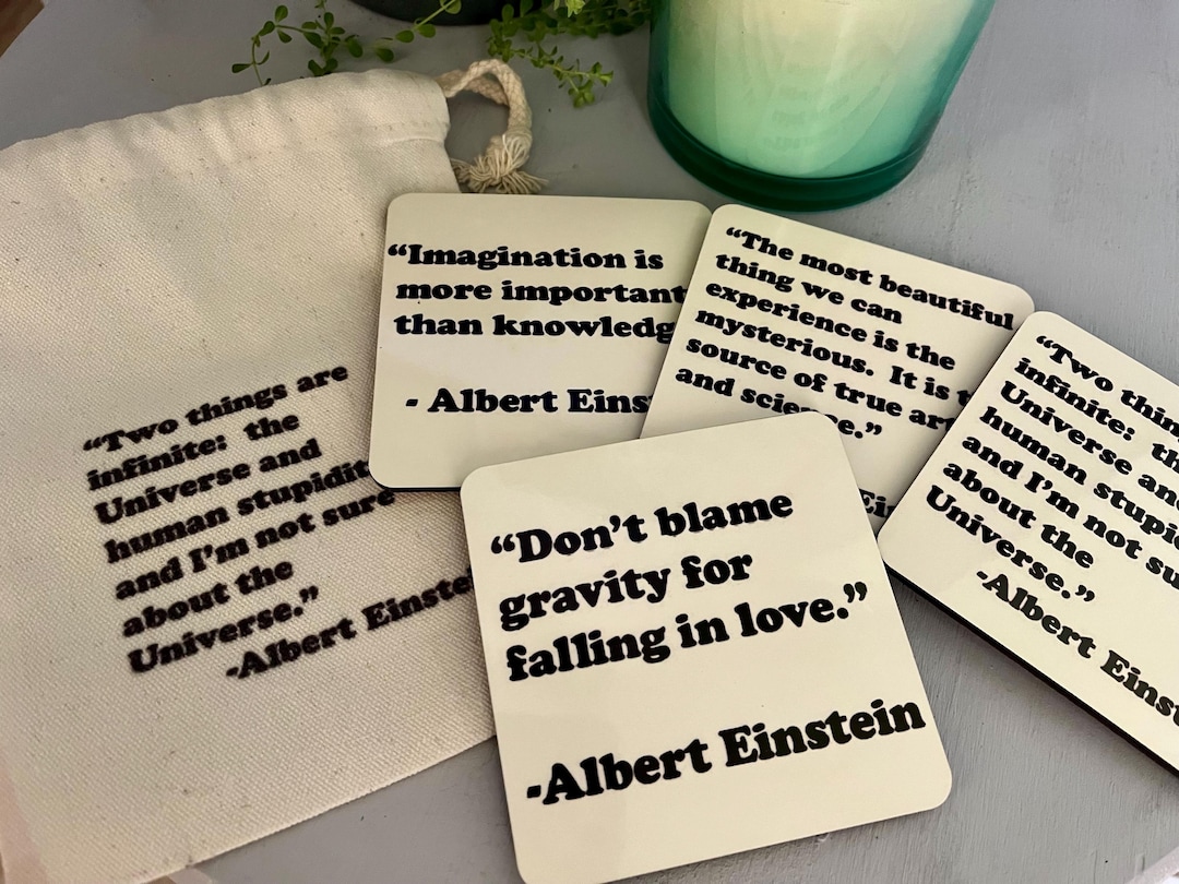 Coaster - Einstein Quotes Set of Four - Etsy