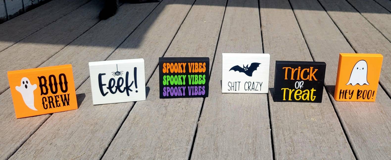 Halloween Decor Mini Wood Sign Halloween Tiered Tray Decor - Etsy