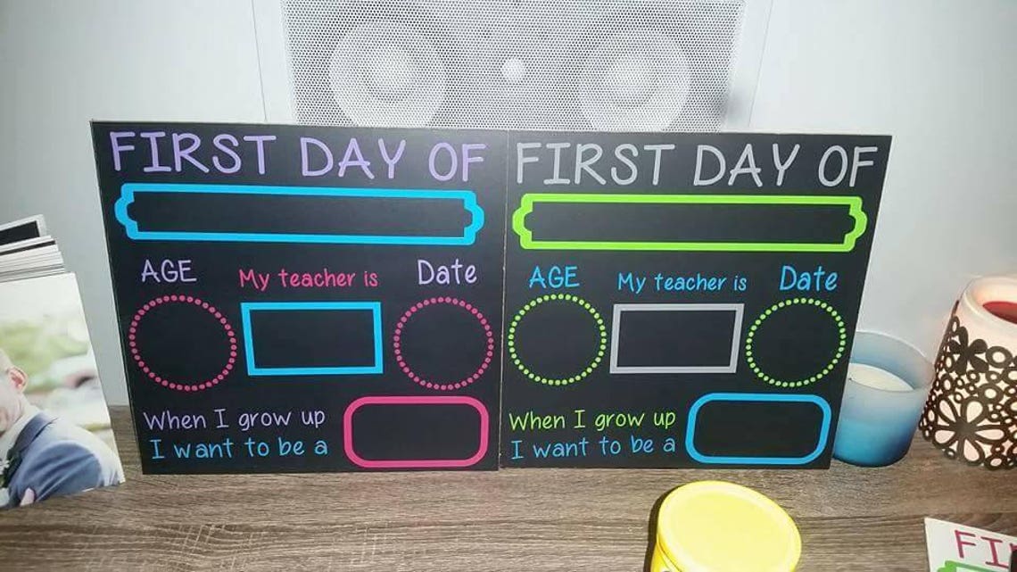 First Day Of School Chalkboard 1st Day of School Sign Back | Etsy