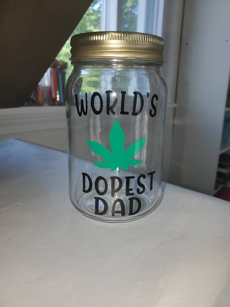 World's Dopest Dad Stash Jar Gift for Dad Stoner Gift | Etsy