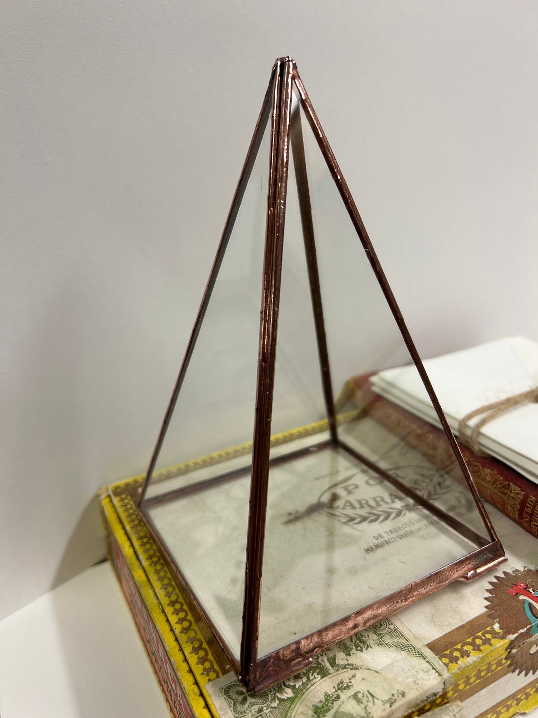 Tall Pyramid Box, Custom Size Box, Wedding Flower Box , Keepsake and ...