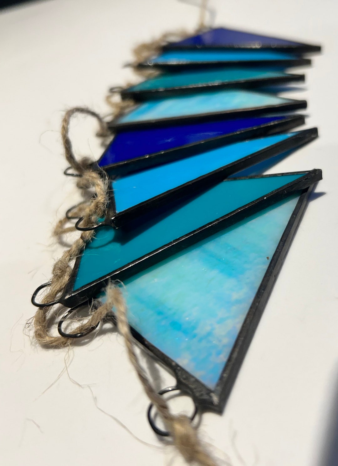 Stained Glass Bunting, Seaside Bunting in Blue Glass, Nursery Decor ...