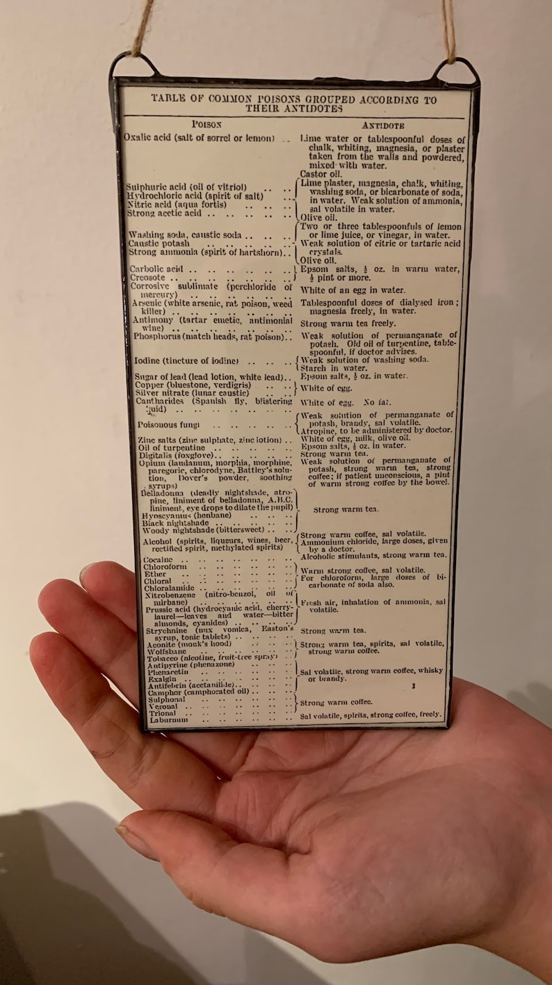 Poison antidote chart - oceanlery