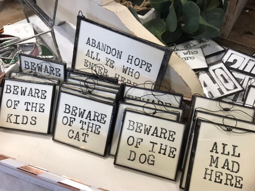 Vintage Style Sign, Beware of the Dog, Beware of the Cat ,beware of the ...