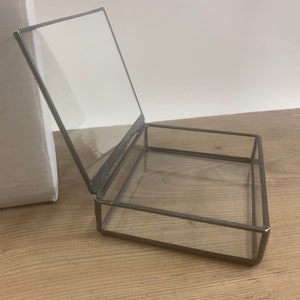 Recycled Glass Box, Desk Accessory, Recycled Mirror Box, Keepsake Box ...