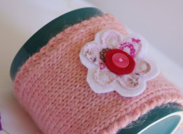 Knitted Pink Cup Cozy Wool Knit Cup Warmer Wool Tea Cup - Etsy