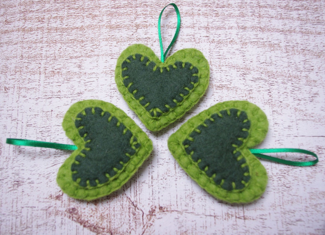 Saint Patrick's Day Ornament, Irish Decor, Shamrocks Heart, St Patrick ...