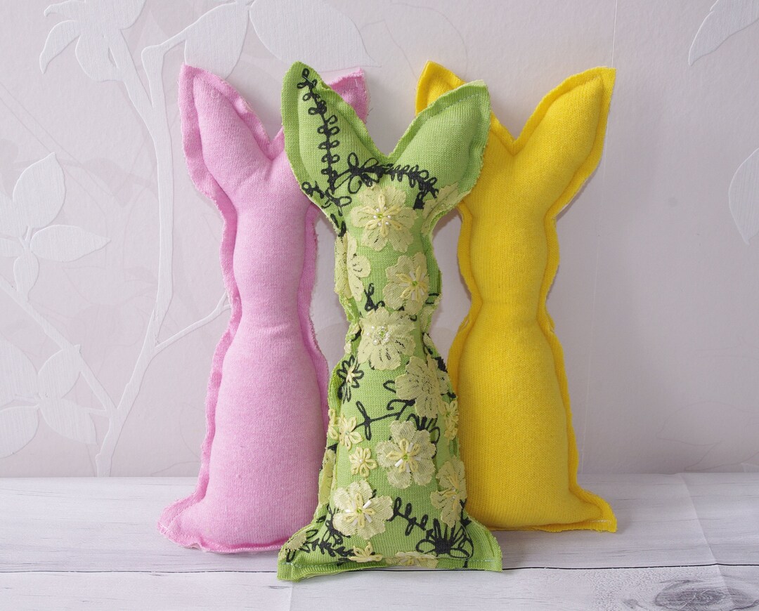 Easter Bunny Decor, Stuffed Wool Bunnies for Home Decor, Easter Basket ...