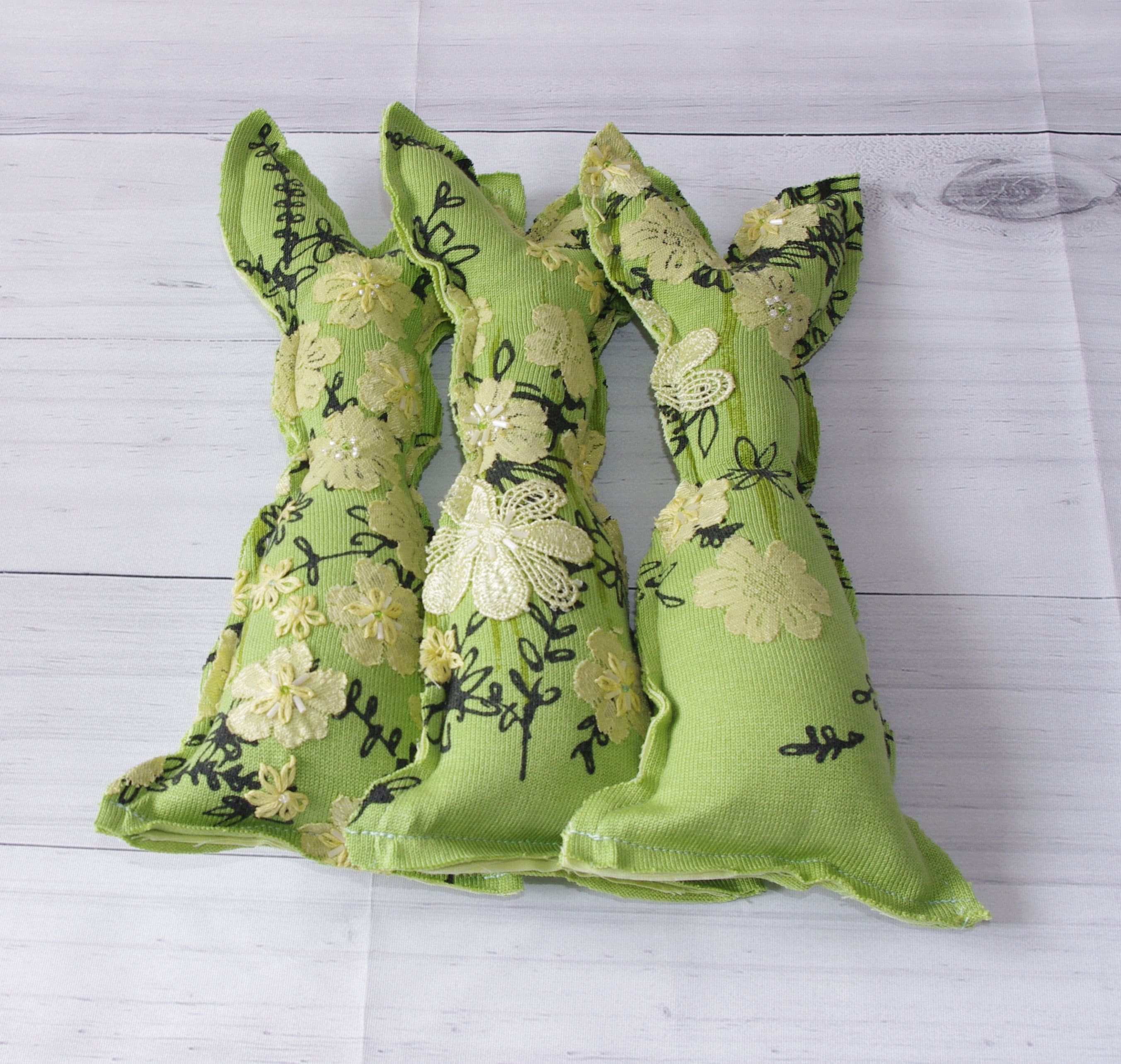 Easter Bunny Decor, Stuffed Wool Bunnies for Home Decor, Easter Basket ...