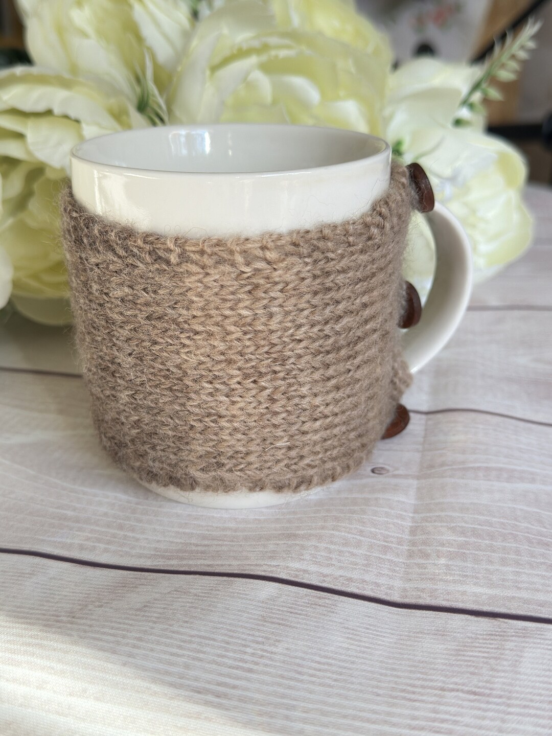 Knitted Cup Cozy , Knitted Tea Cup Cozy, Chunky Knit Coffee Cup Cozy ...
